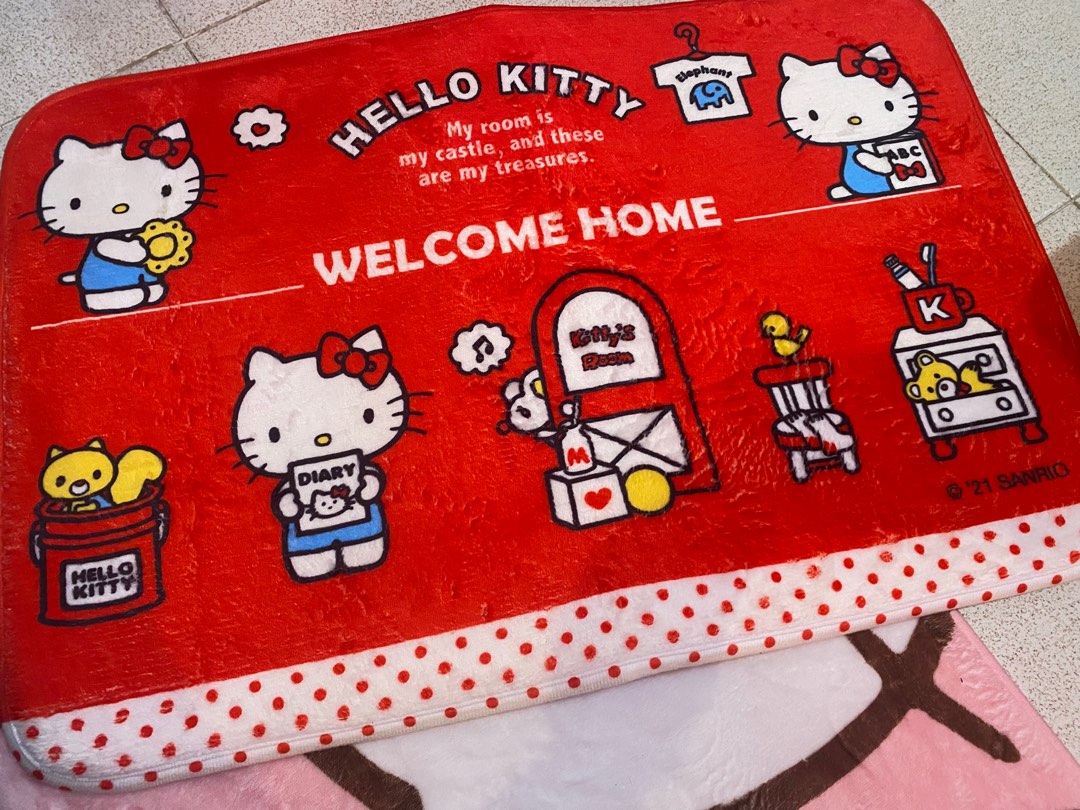 Hello kitty floor mat red, Announcements on Carousell