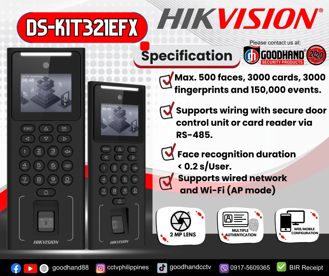 HIKVISION Biometrics (Fingerprint , RFID Card , Face Recognition etc ...
