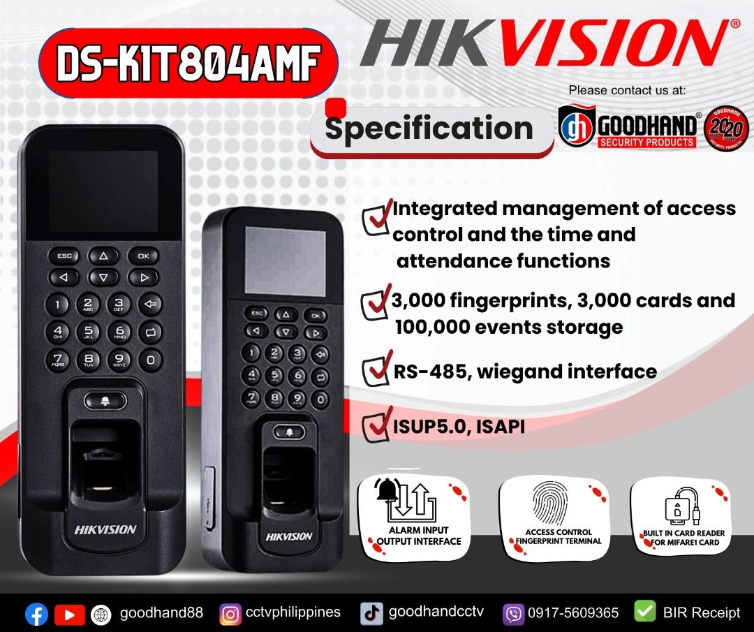 HIKVISION Biometrics (Fingerprint , RFID Card , Face Recognition etc ...