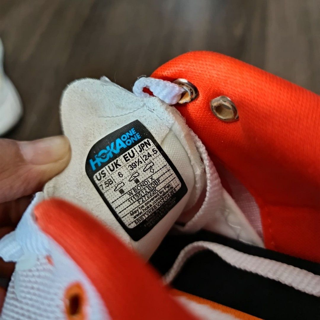 Hoka One Bondi X Blanc / Flame 6UK / 24.5CM (RM 140)*new item*, Men's ...