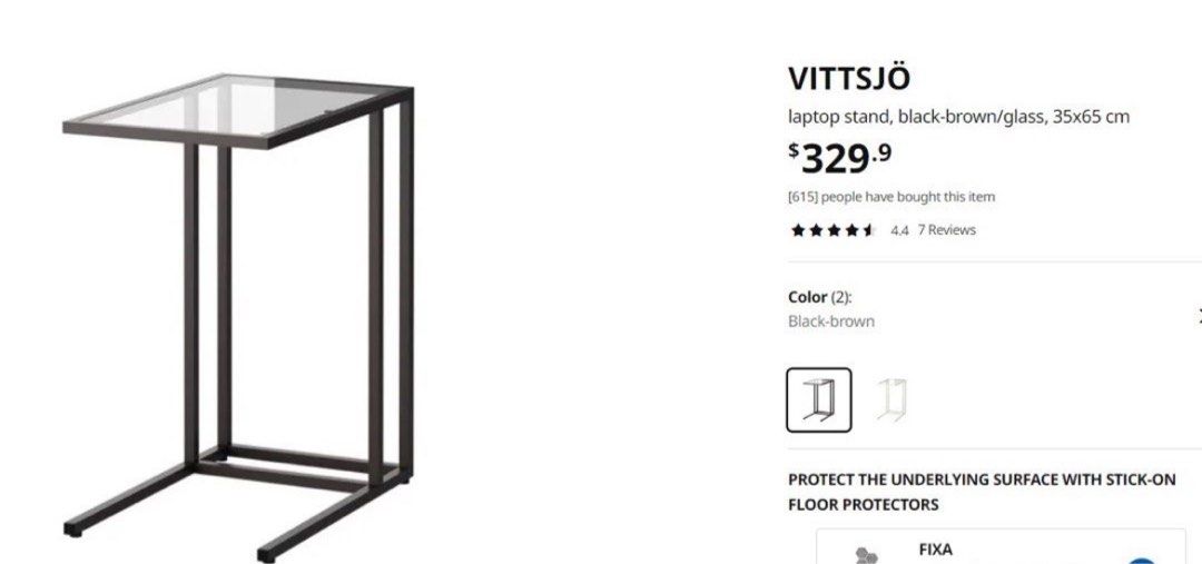 Ikea glass laptop table, 傢俬＆家居, 傢俬, 桌子 - Carousell