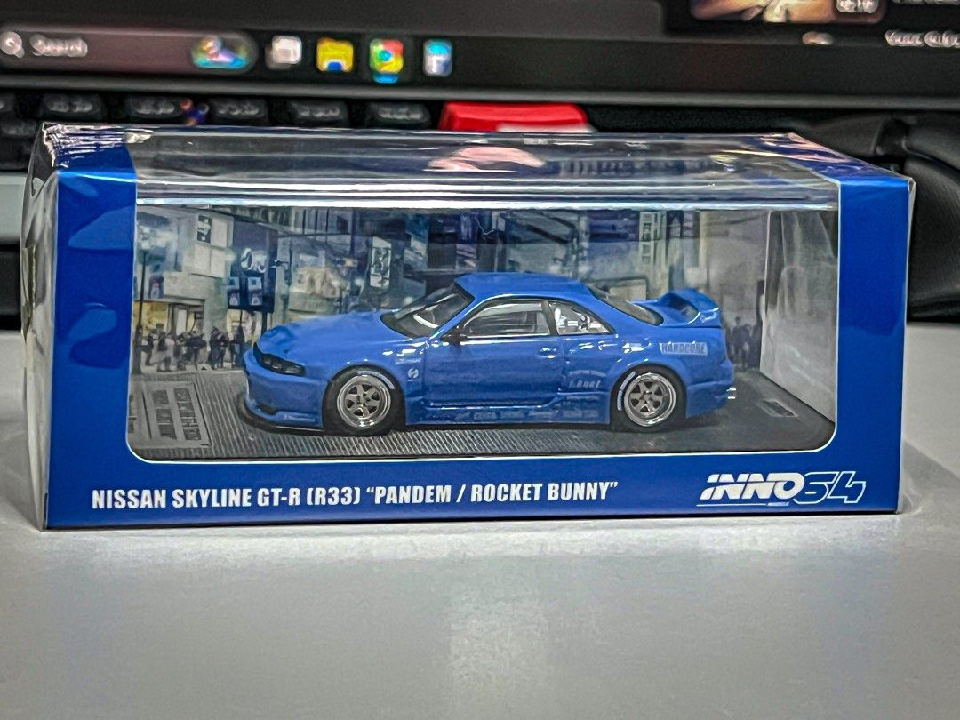 Inno64 Nissan Skyline GT-R R33 Pandem/Rocket Bunny Blue 1/64 Diecast ...