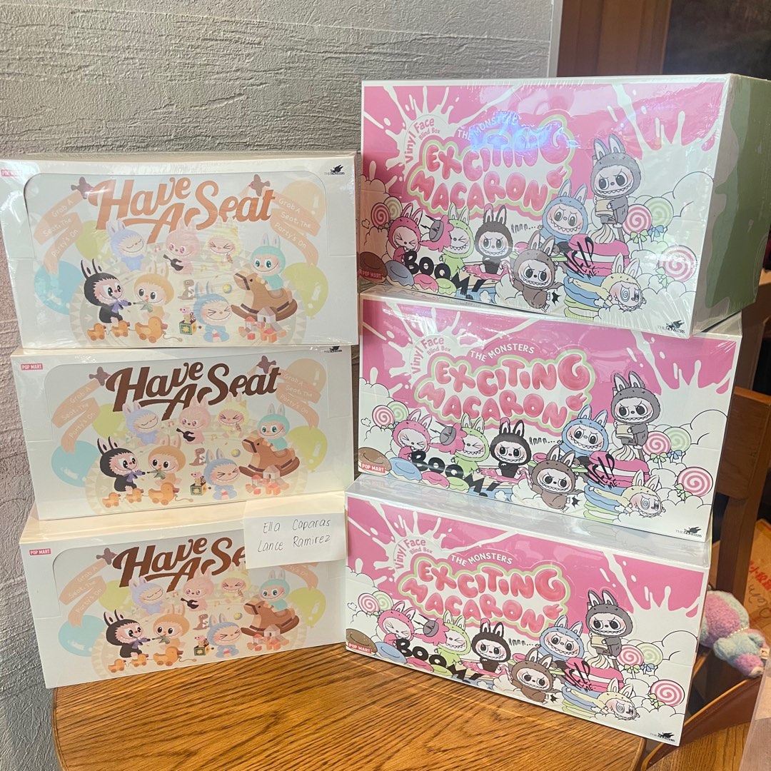 Labubu Set Box 6PCS (Exciting Macaron / Have a Seat), Hobbies & Toys ...