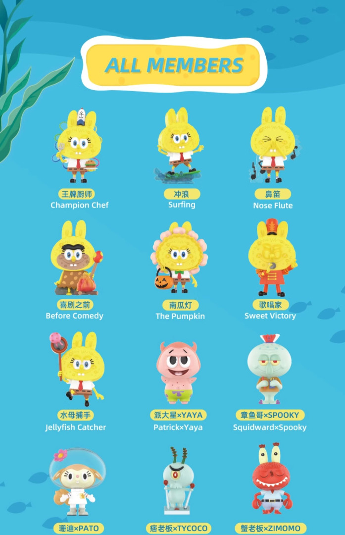 Labubu X SpongeBob SquarePants Series, Hobbies & Toys, Toys & Games on ...