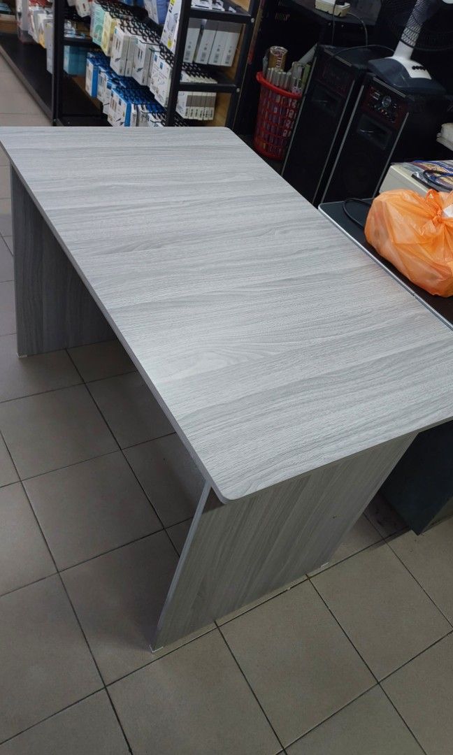 Light grey office table (FOR SALE), Furniture & Home Living, Furniture ...