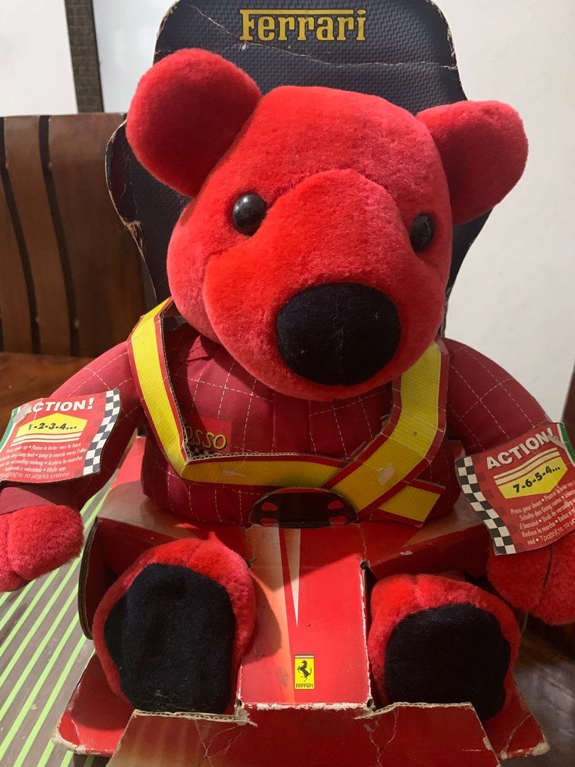 Mattel 2000 Vintage red Ferrari Plush Teddy Bear, Hobbies & Toys, Toys ...