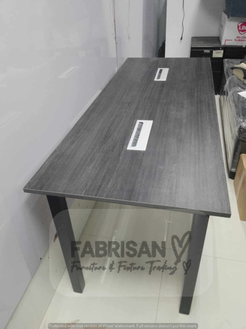 Meeting Table with metal legs laminated wood and 2 wire box / Office ...