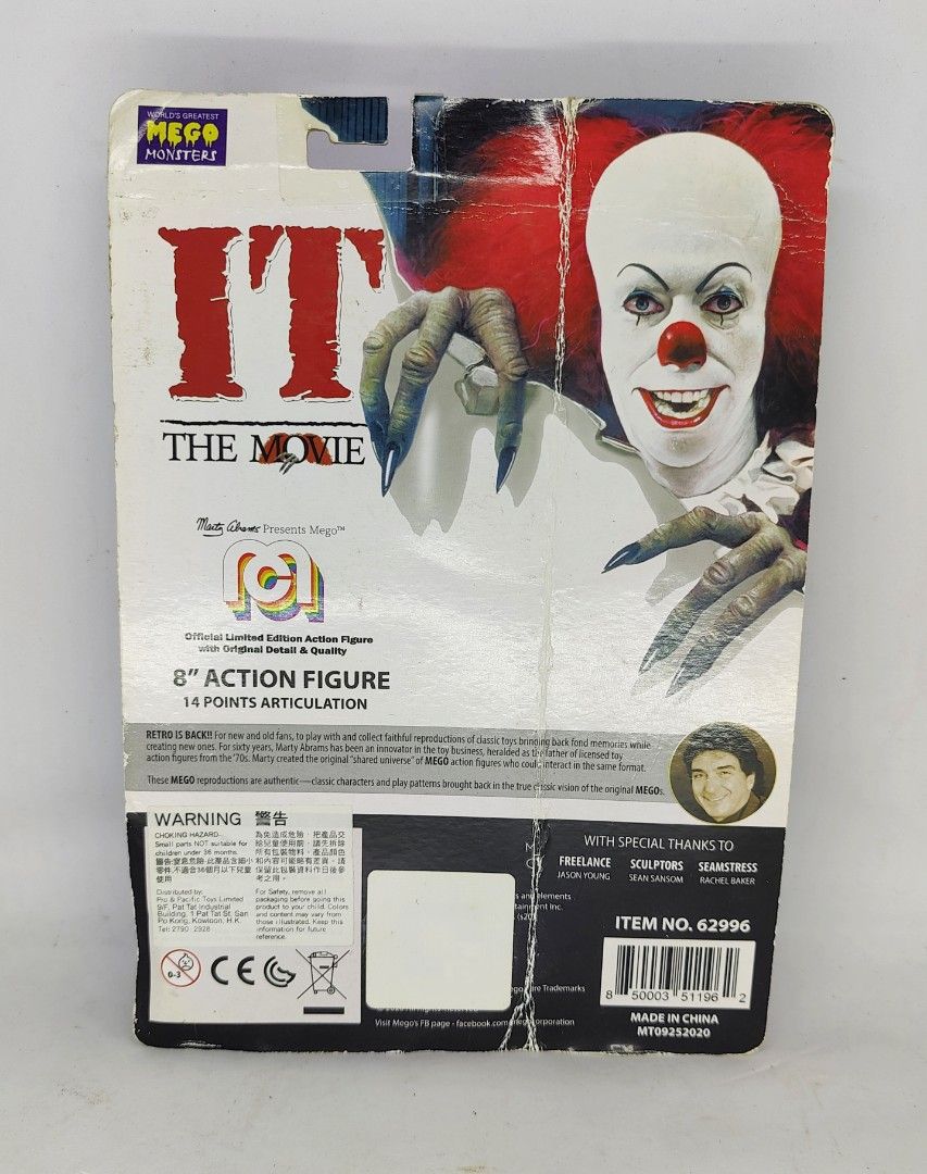 Mego Classic Pennywise - Burnt/Damaged Face Variant, Hobbies & Toys ...