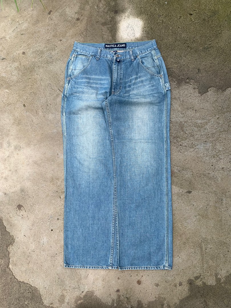 (NAUTICA JEANS) CARPENTER WASHED BAGGY DENIM JEANS, Men's Fashion ...