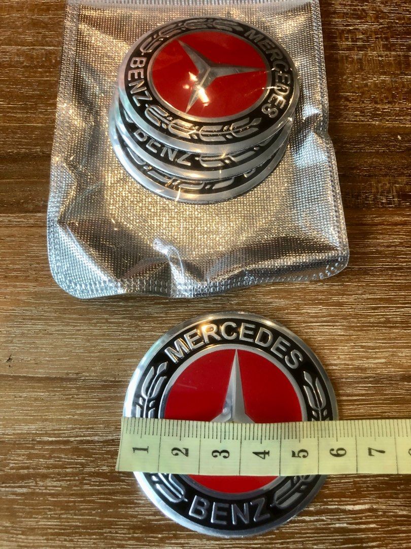 New Mercedes Red Center Cap Stickers, Hobbies & Toys, Collectibles ...