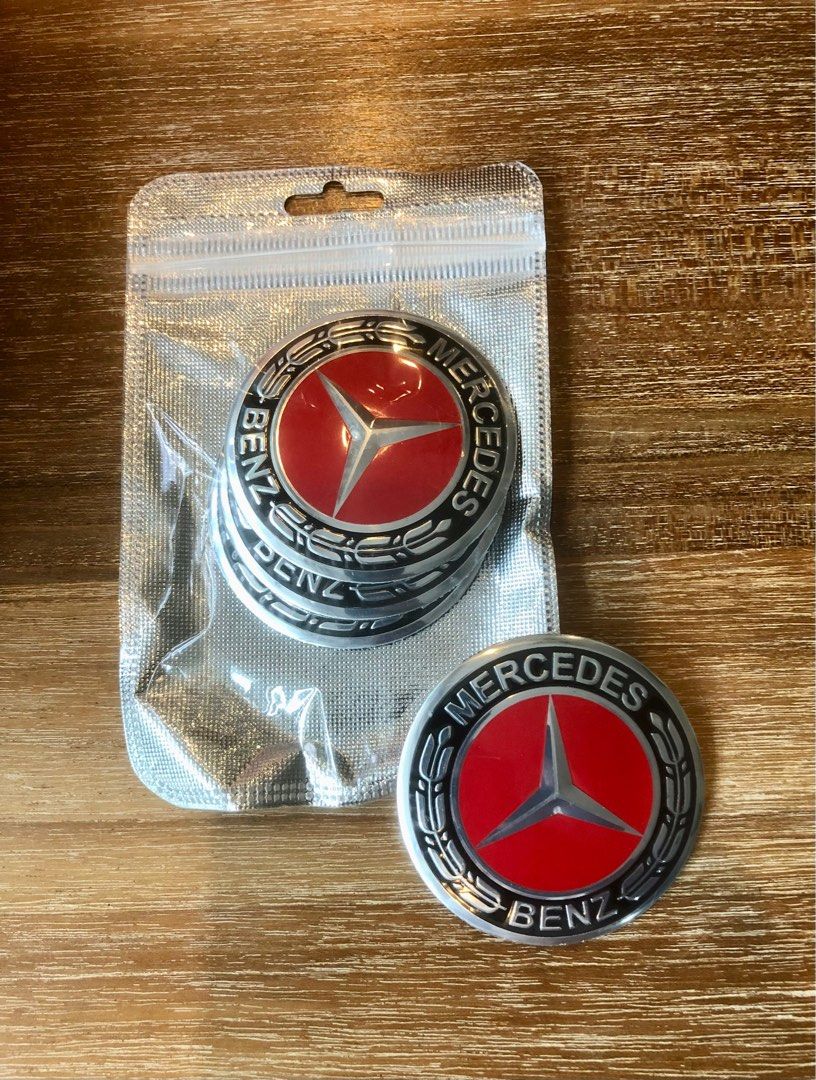 New Mercedes Red Center Cap Stickers, Hobbies & Toys, Collectibles ...