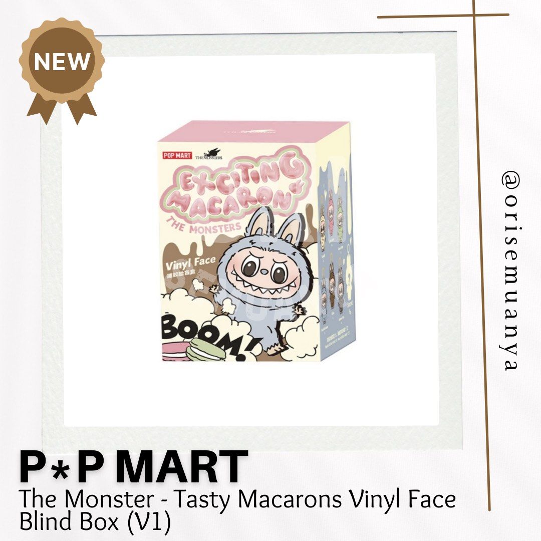 (NEW) ORIGINAL Pop Mart The Monster Labubu - Tasty Macarons Vinyl Face Blind Box V1, Toys ...