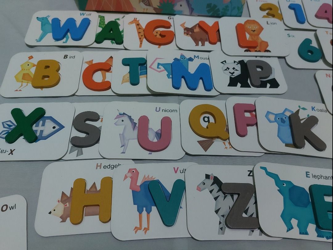 Numbers and Alphabet Flash Cards for Toddlers ABC Wooden Letters and ...