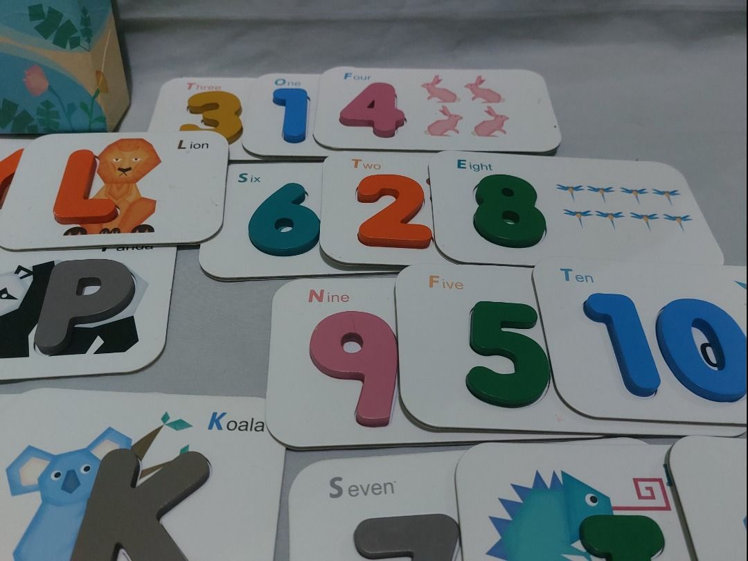 Numbers and Alphabet Flash Cards for Toddlers ABC Wooden Letters and ...