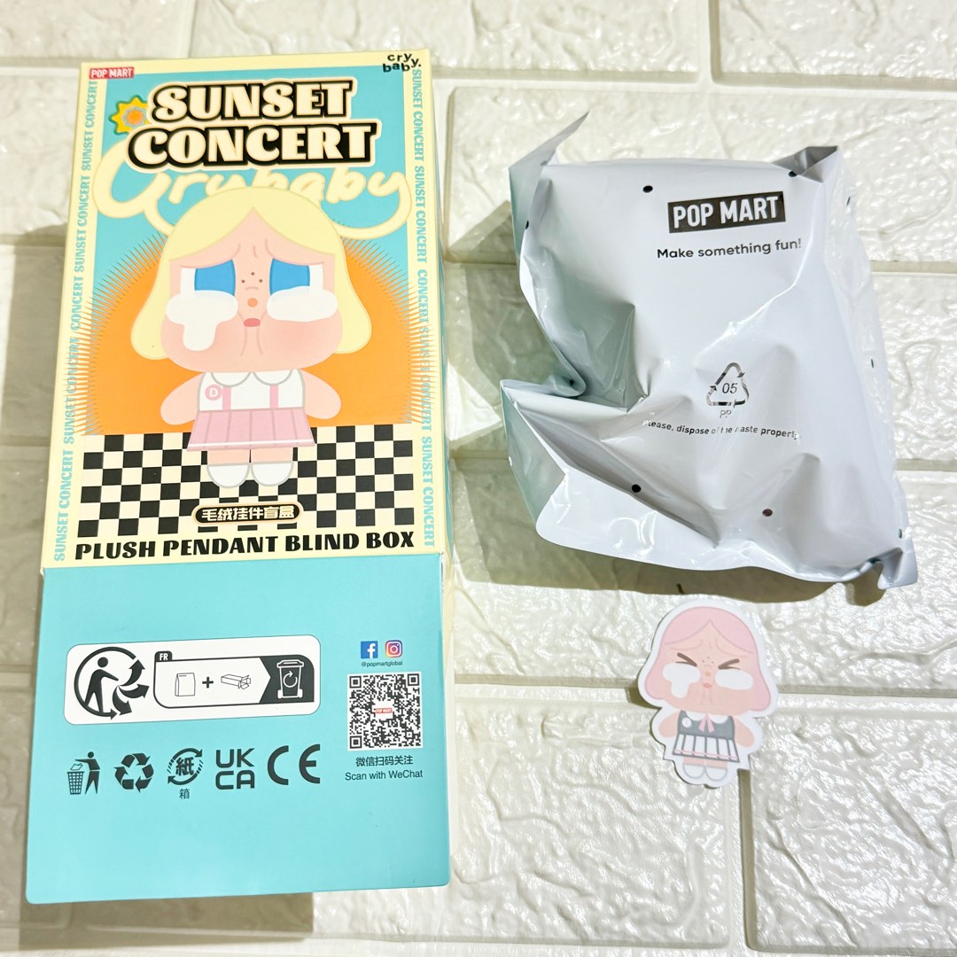 ON HAND Official Pop Mart Crybaby pink grey brand new sealed foil with ...