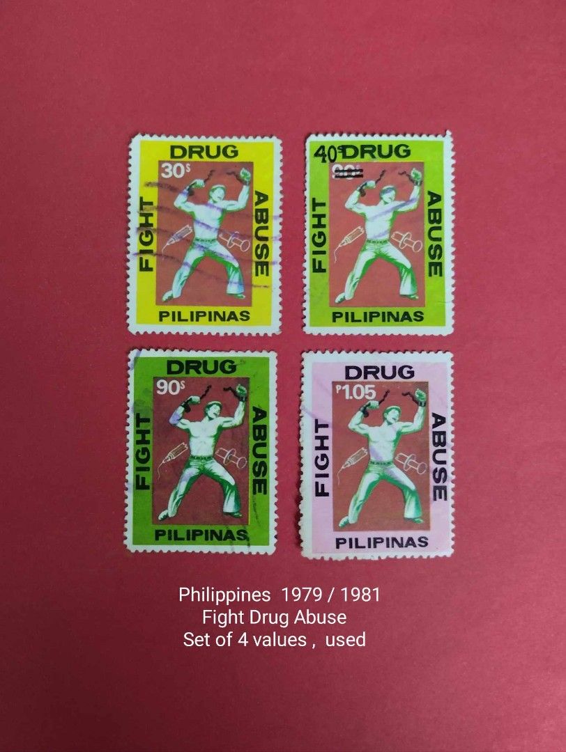 Philippines 1979 / 1981 : Fight Drug Abuse , complete set of 4 values ...
