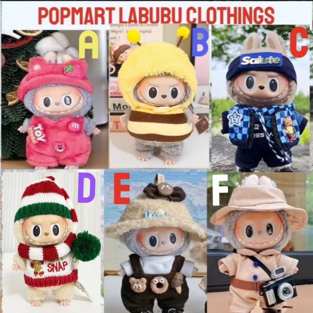 Free Delivery ! Popmart Labubu Clothes labubu Vinyl Doll 17cm Doll ...