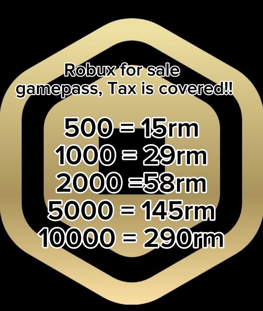 Roblox robux tax covered, Video Gaming, Gaming Accessories, In-Game Products on Carousell