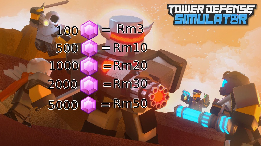 Roblox Tower Defense Simulator Farm/Joki Gems, Video Gaming, Gaming ...