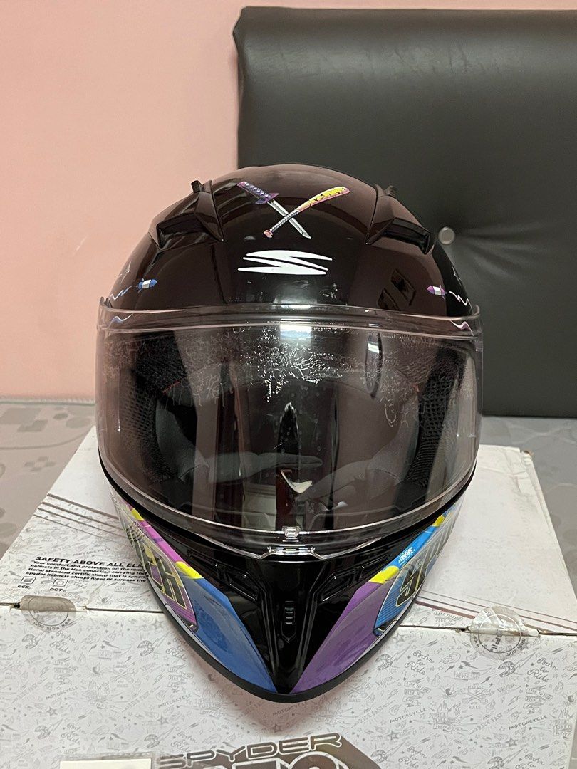 SPYDER Phoenix+ Ace Fullface Helmet ( Harley ) w/ Free Extra Clear ...