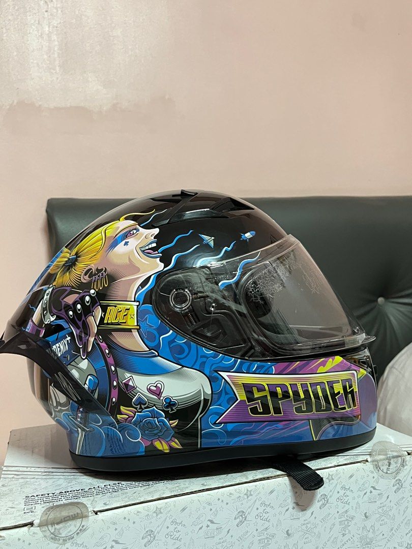 SPYDER Phoenix+ Ace Fullface Helmet ( Harley ) w/ Free Extra Clear ...