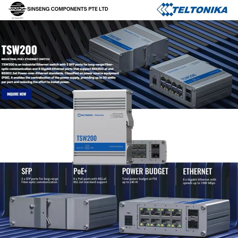 [SALES] Teltonika TSW200 8 Port PoE+ Switch INDUSTRIAL POE+ ETHERNET ...