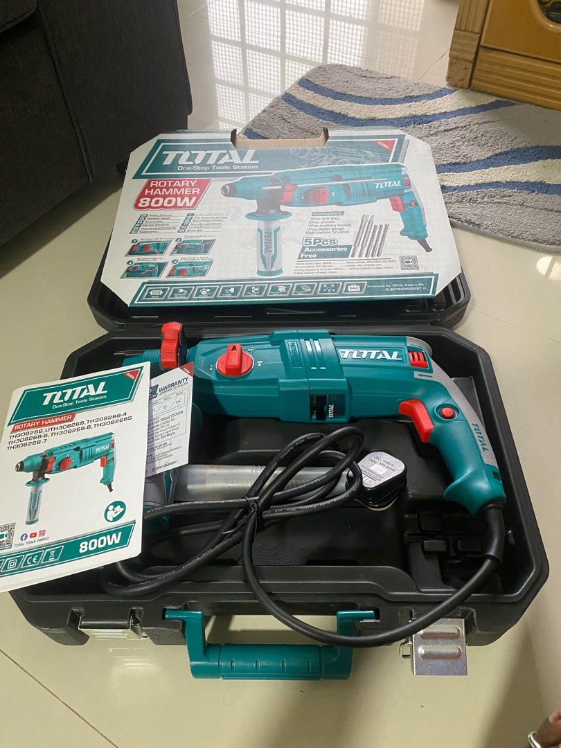 TOTAL ROTARY HAMMER 800W, Furniture & Home Living, Home Improvement & Organisation, Home ...