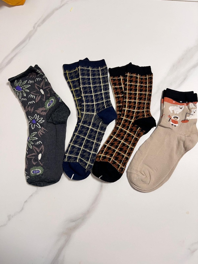 特價 ($12/1對 - $50 / 5對) 現貨日本襪 - Cotton Socks (Around Size: 22 - 25 cm ...