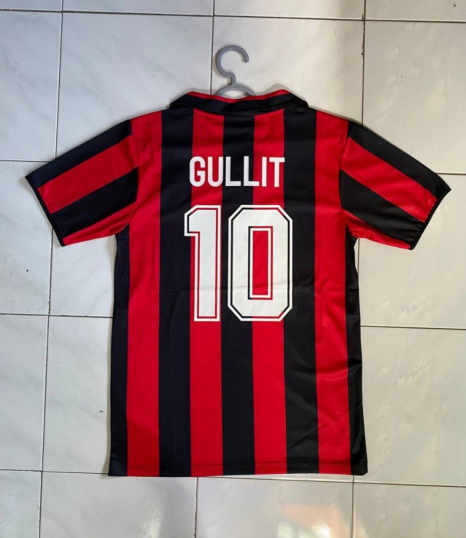 AC Milan Home kit 88/89 #10 GULLIT, Men's Fashion, Activewear on Carousell