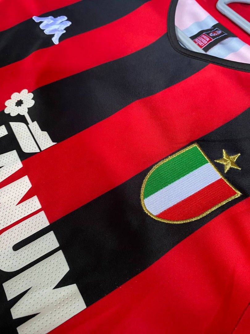 AC Milan Home kit 88/89 #10 GULLIT, Men's Fashion, Activewear on Carousell