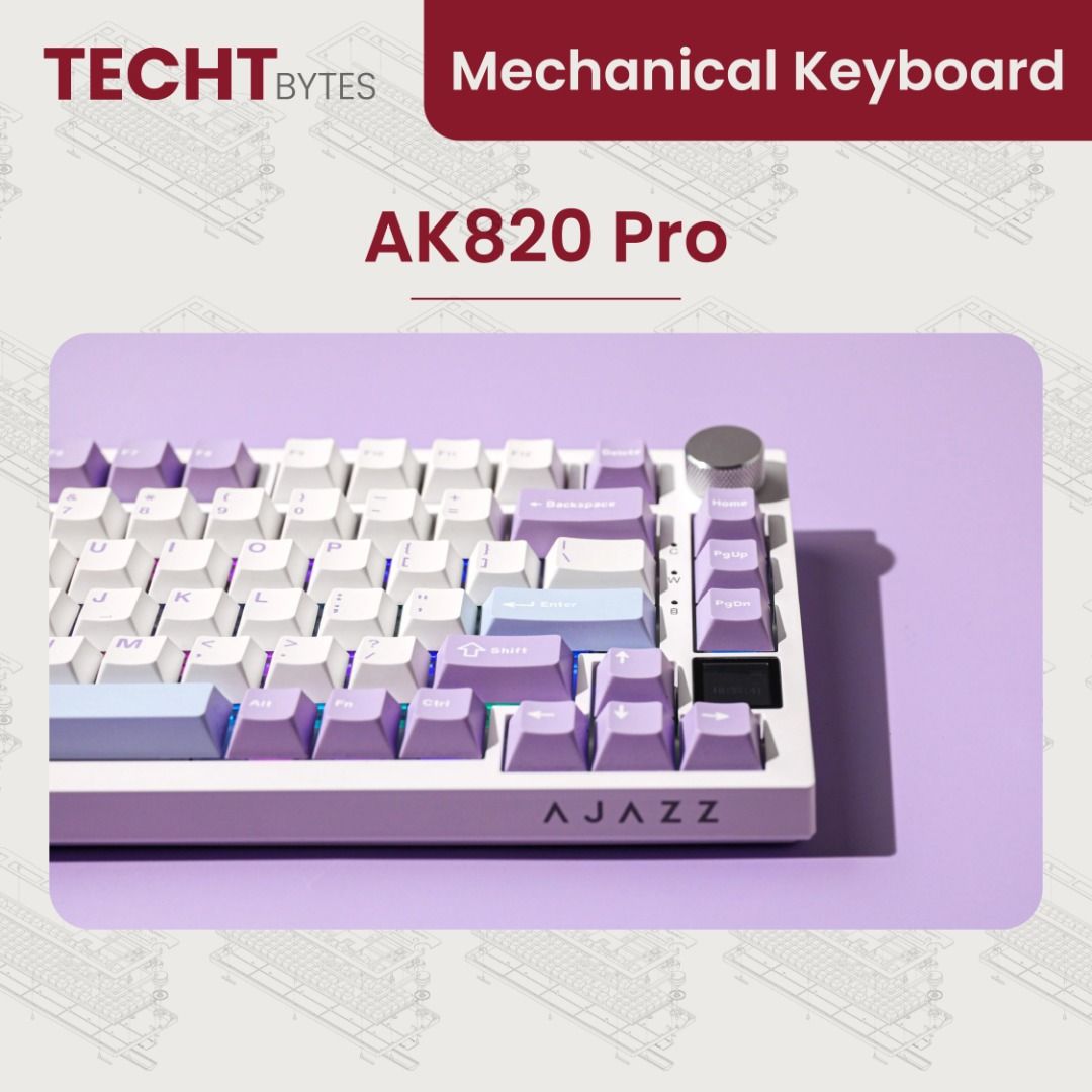 Ajazz AK820 Pro Hot-Swappable Mechanical Keyboard with Display Screen ...