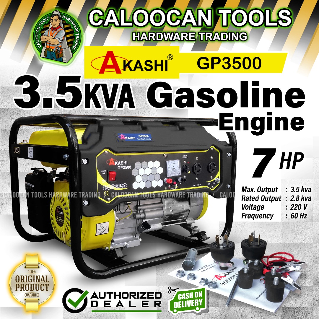 AKASHI 3.5kva 3500w Gasoline Generator Set (GP3500), Commercial ...