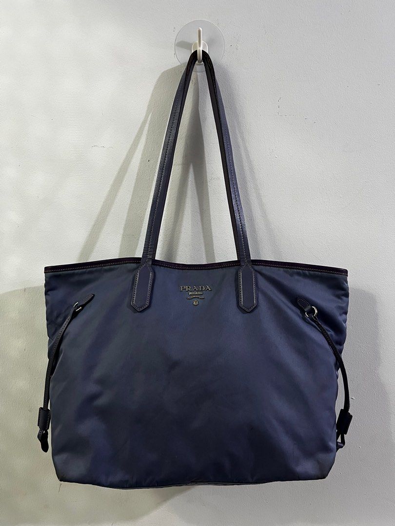 Authentic Prada Tessuto Nylon Saffiano Trimmed Tote Bag, Luxury, Bags ...
