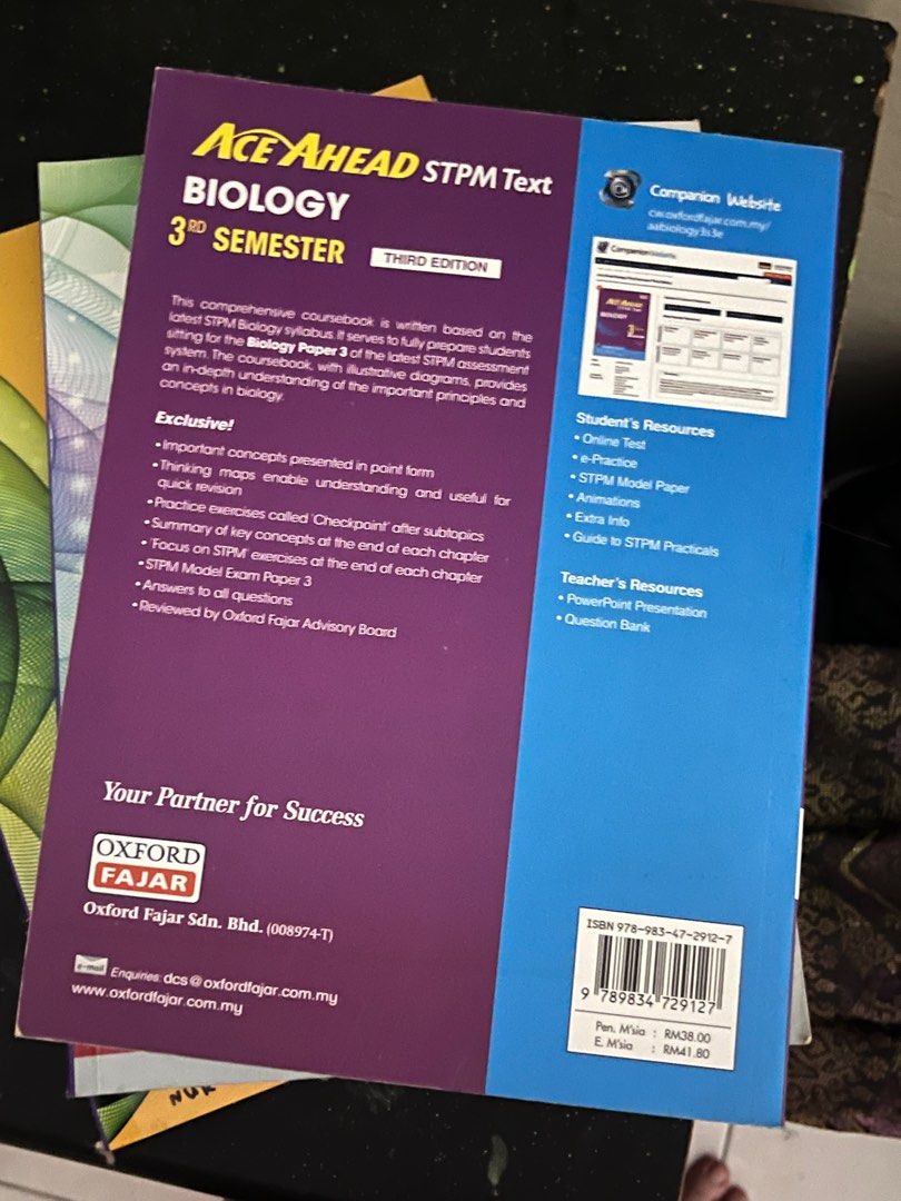 BIOLOGY TEXTBOOKS REFERENCE BOOK STPM MATRICULATION MATRIKS ASASI ...