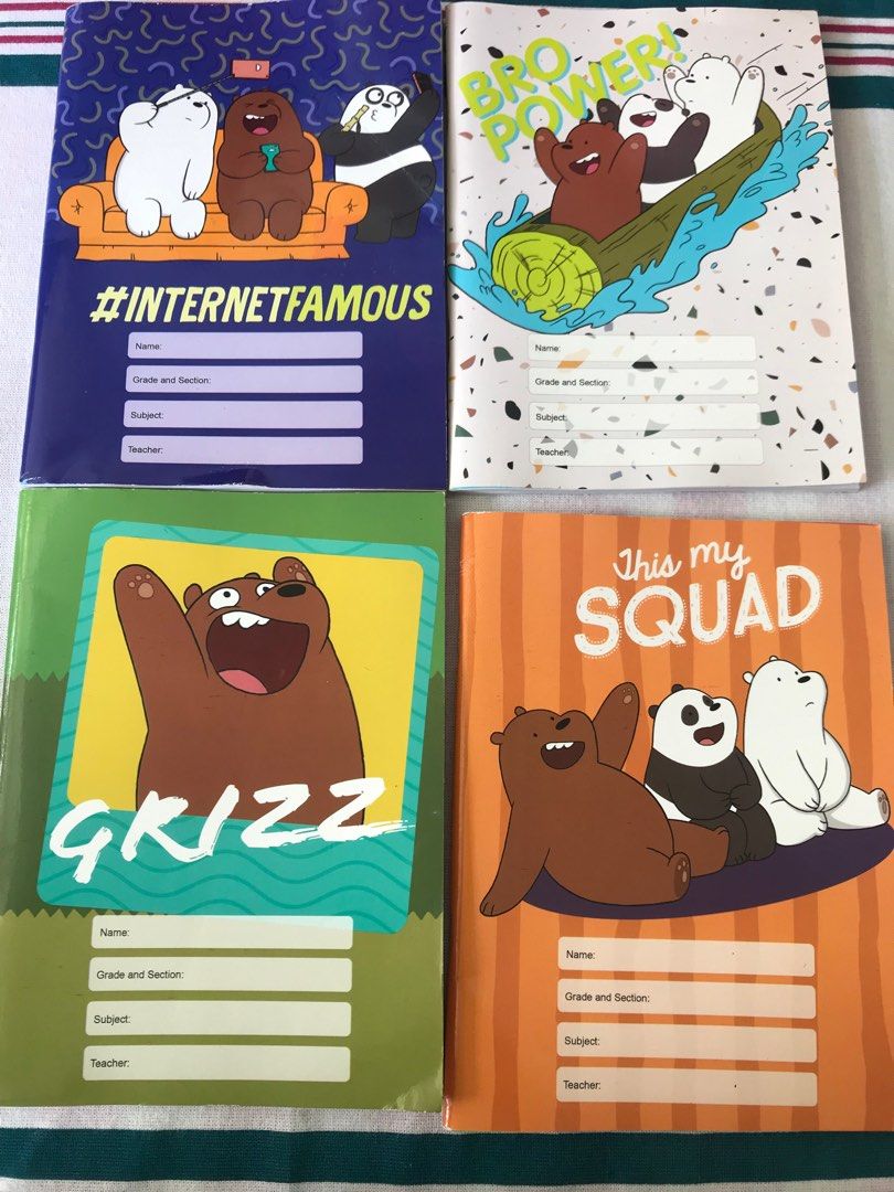 Bundle We bare bears Cartoon Network composition notebooks and wire ...