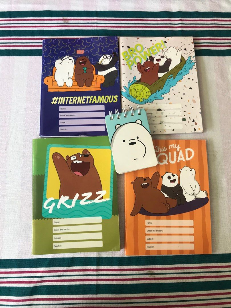 Bundle We bare bears Cartoon Network composition notebooks and wire ...