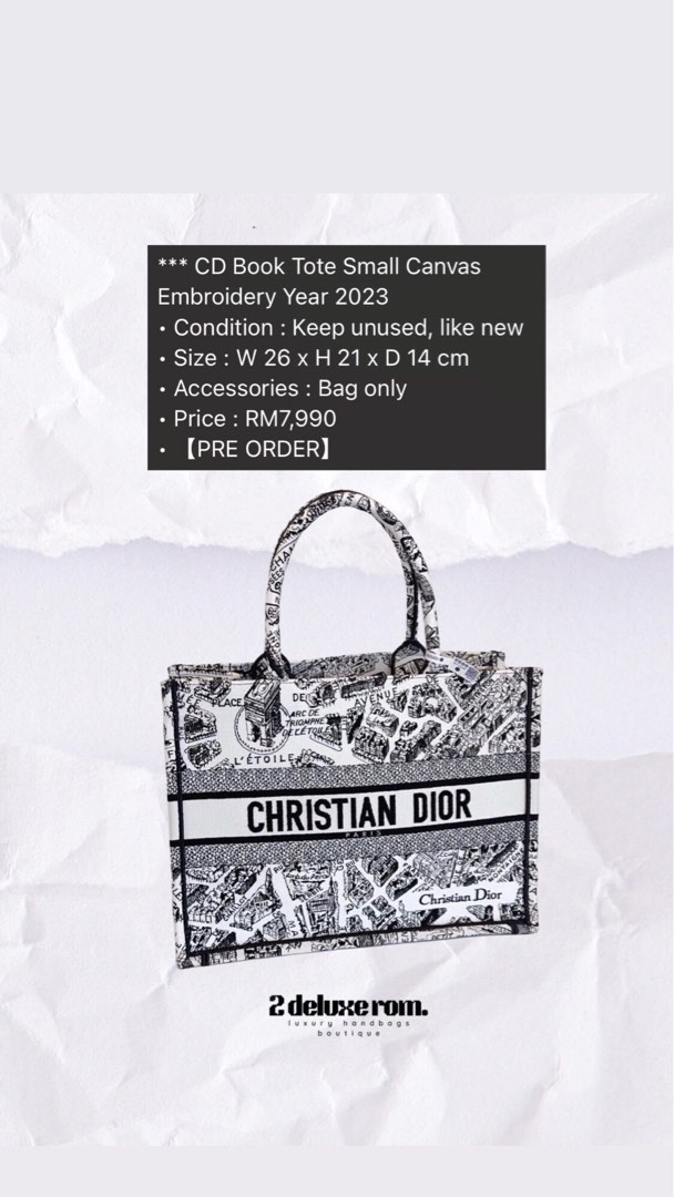 CD Book Tote Small Canvas Embroidery Year 2023 | FIXED PRICE, Luxury ...