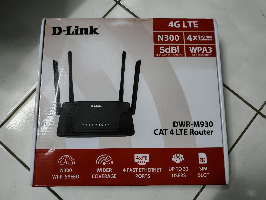 D-Link DWR-M930 N300 4G LTE ROUTER, Computers & Tech, Parts ...