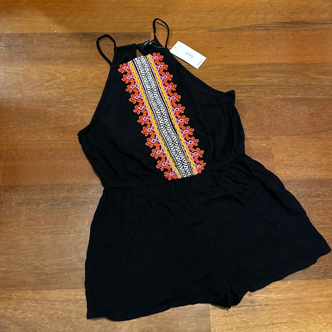 Embroidered Romper with Open Back by NEW LOOK, Women's Fashion, Dresses ...