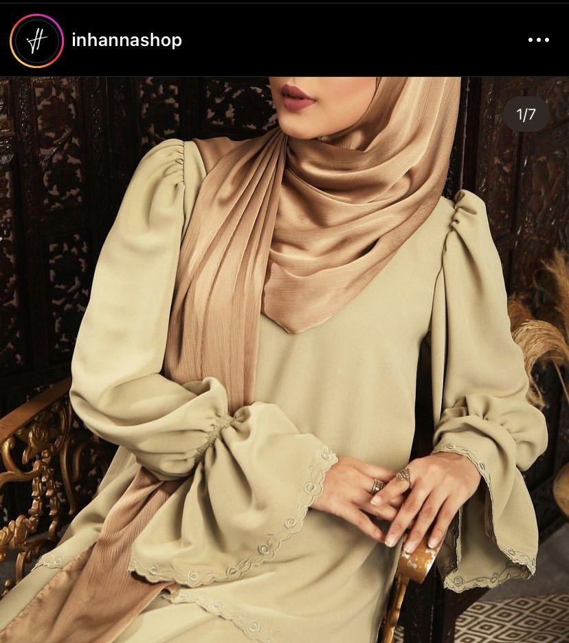 Inhanna Shop Kurung Sage Green, Women's Fashion, Muslimah Fashion, Baju ...