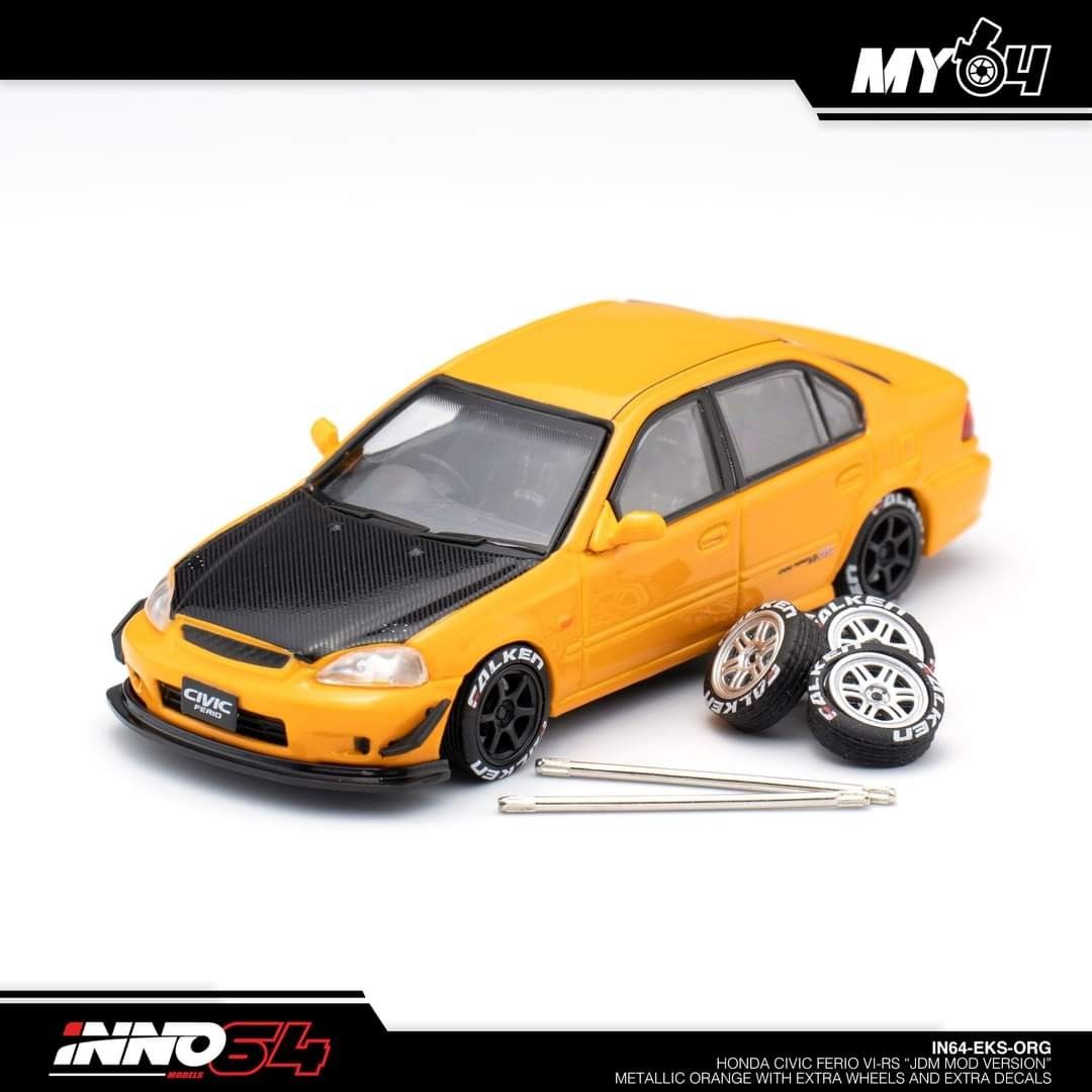 Inno64 Honda Civic Ferio VI-RS "JDM Mod Version" Metallic Orange ...