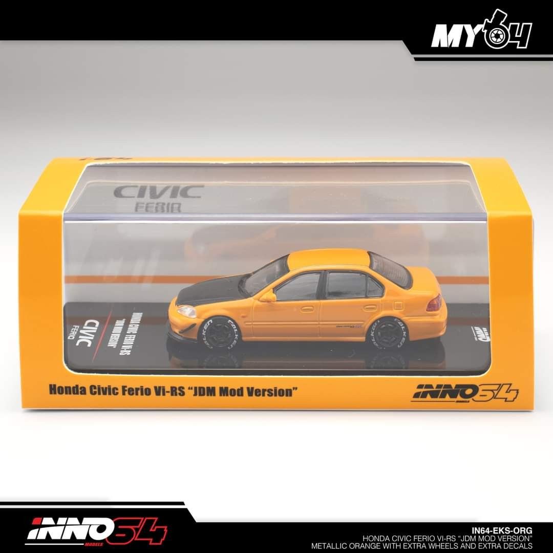 Inno64 Honda Civic Ferio VI-RS "JDM Mod Version" Metallic Orange ...