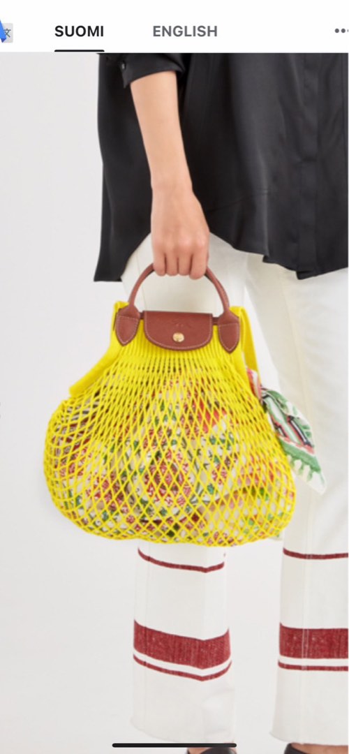 Longchamp Le Pliage Filet L Mesh Bag Yellow Lemon colour, Luxury, Bags ...