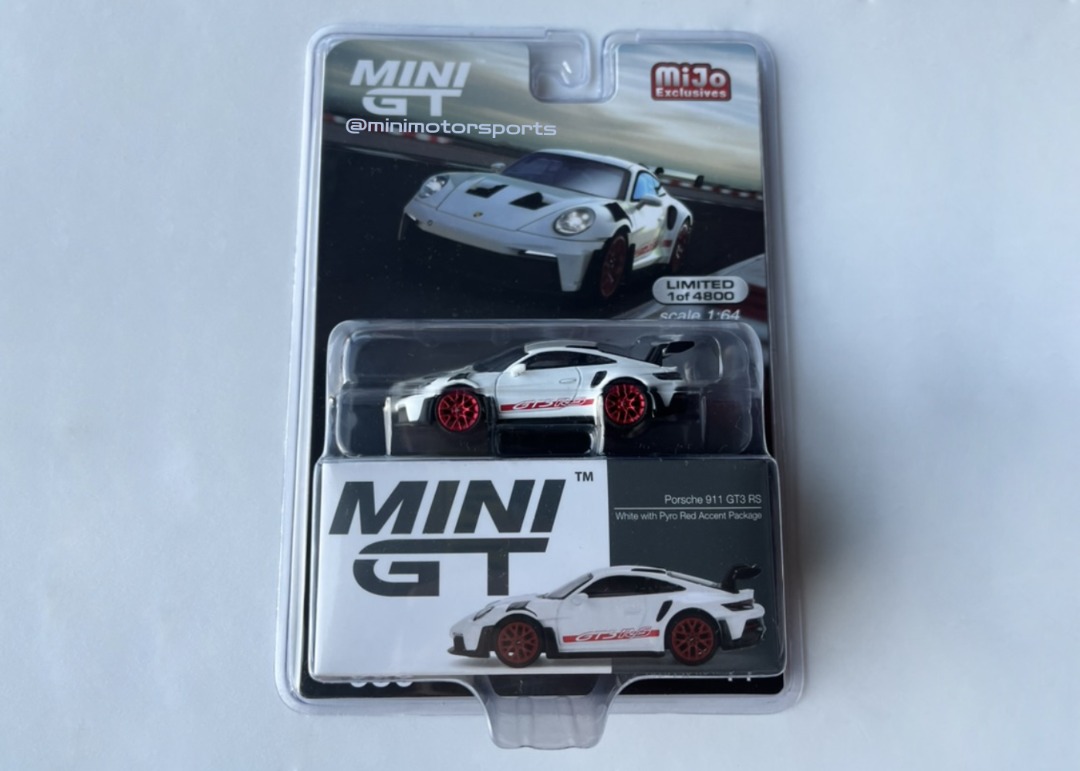 MINI GT 630 | Porsche 911 GT3 RS | White with Pyro Red Accent Package ...