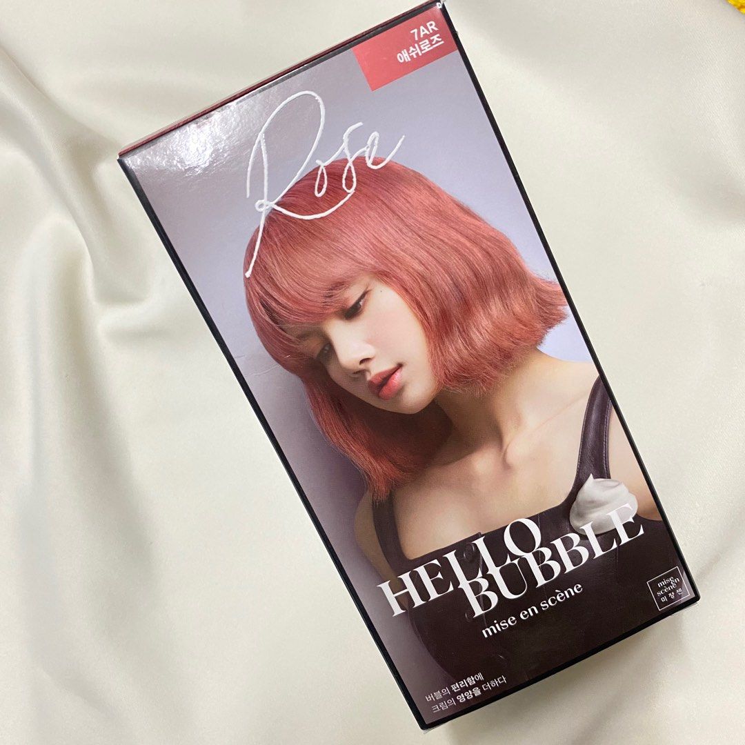 Mise En Scene Hello Bubble 7AR Ash Rose - Black Pink Lisa Hair Color Shampoo Treatment, Beauty ...