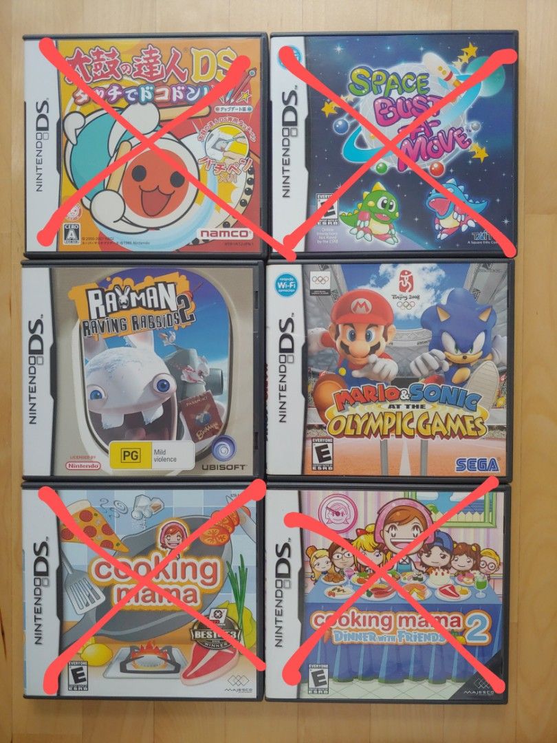 NDS Game Mario Olympic games, Rayman Raving rabbids, 電子遊戲, 電子遊戲 ...