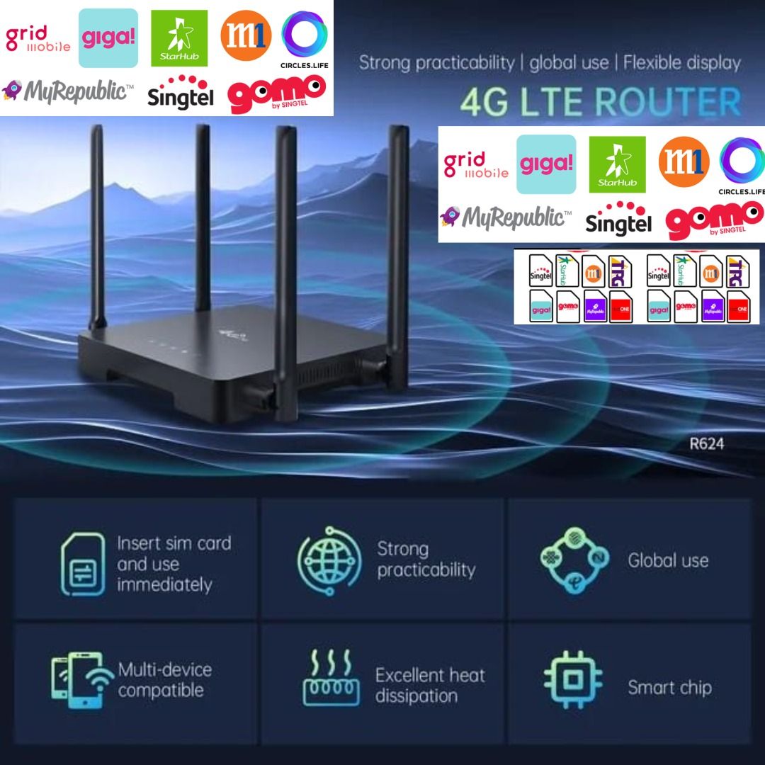 (1hr delivery) Plery R624 Portable 4G LTE Hotspot Router with SIM Card ...