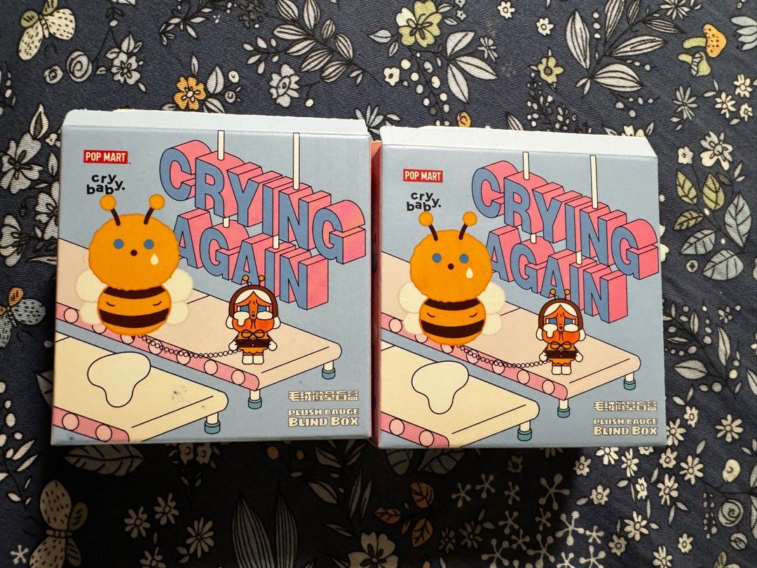 POPMART CRYBABY Crying Again Series-Plush Badge Blind Box, Hobbies ...