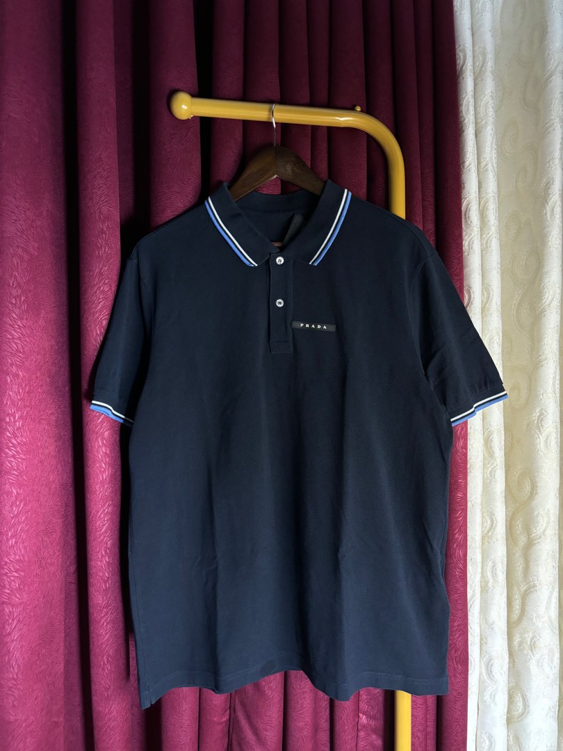 Prada - Black Tab Polo Shirt, Luxury, Apparel on Carousell