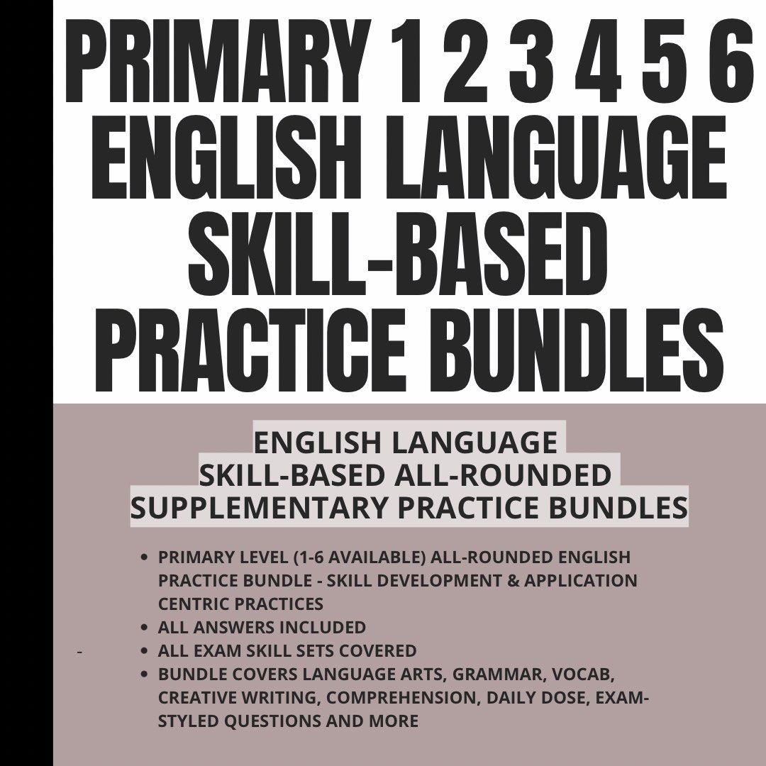 PRIMARY 1 2 3 4 5 6 FULL ENGLISH LANGUAGE ALL SKILLSETS PRACTICE ...